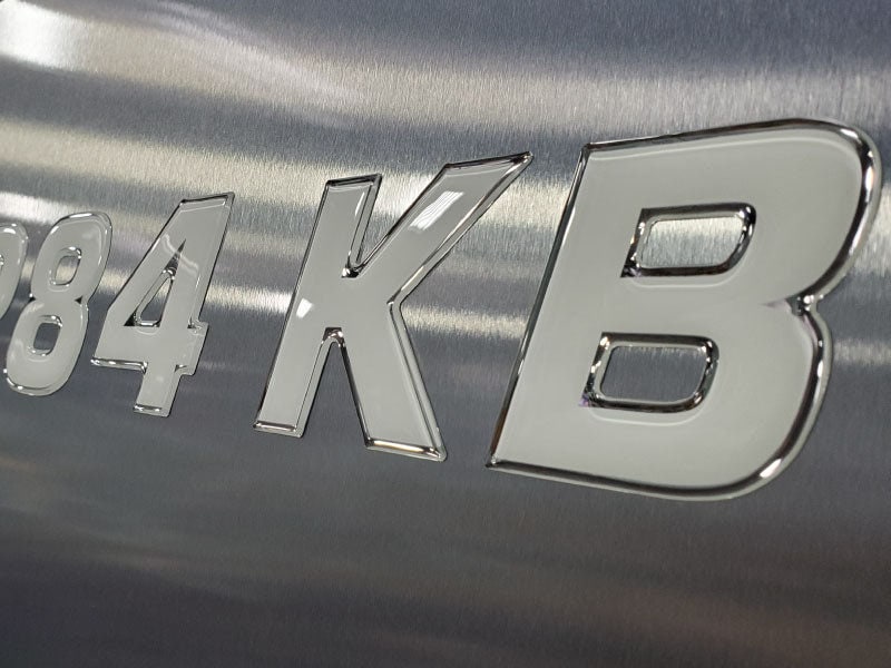 Wake Series Domed Boat Lettering White Center / Chrome Outline Raised ...