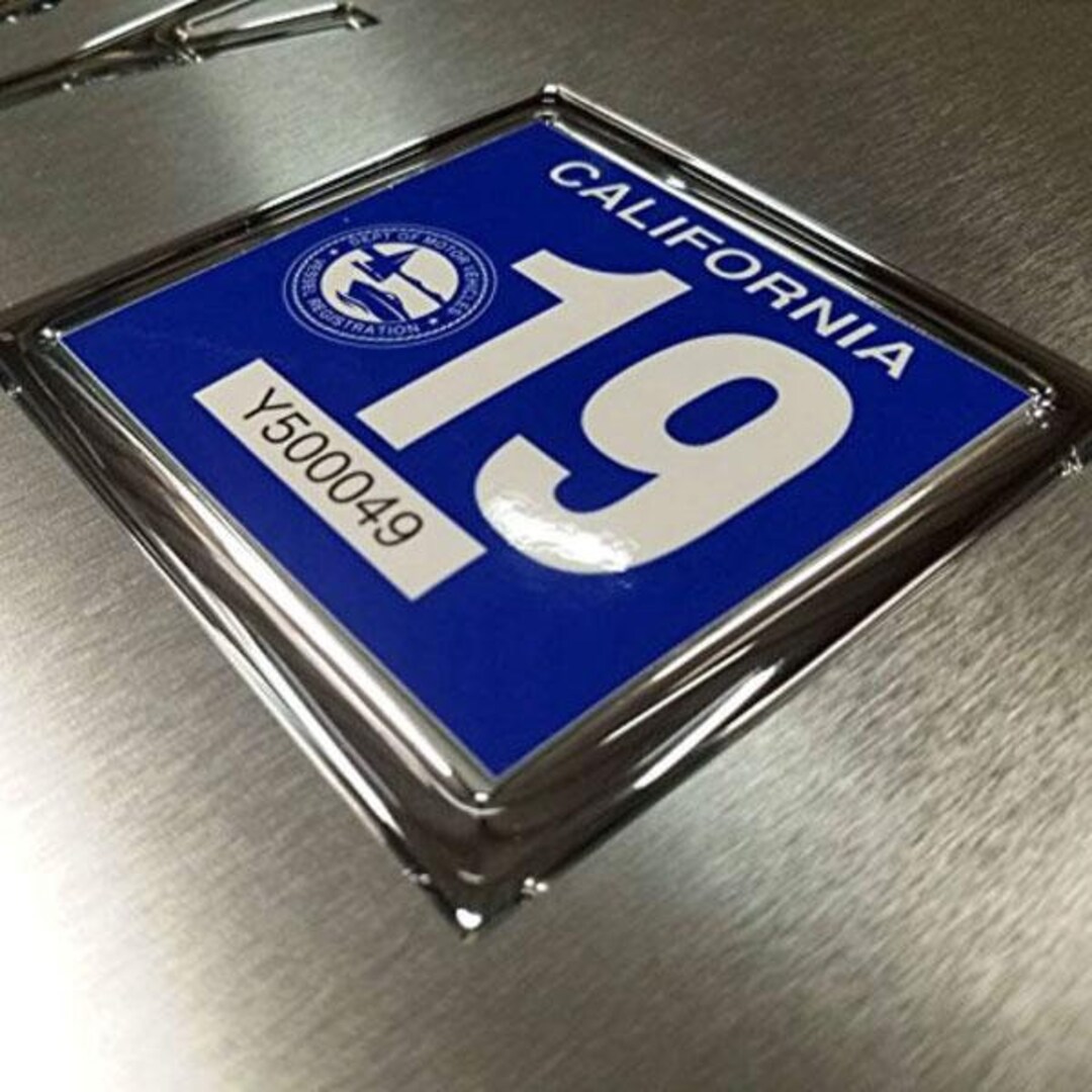 Yearly State Registration Sticker Frame Domed Decal Set 3.5"x 3.5 ...