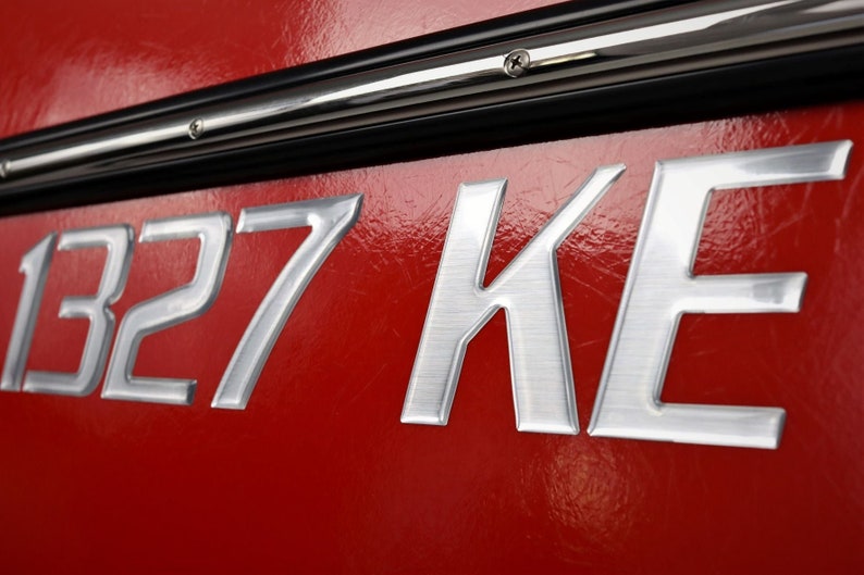 Brushed Chrome Boat Registration Numbers and Letters Sport Series Domed ...