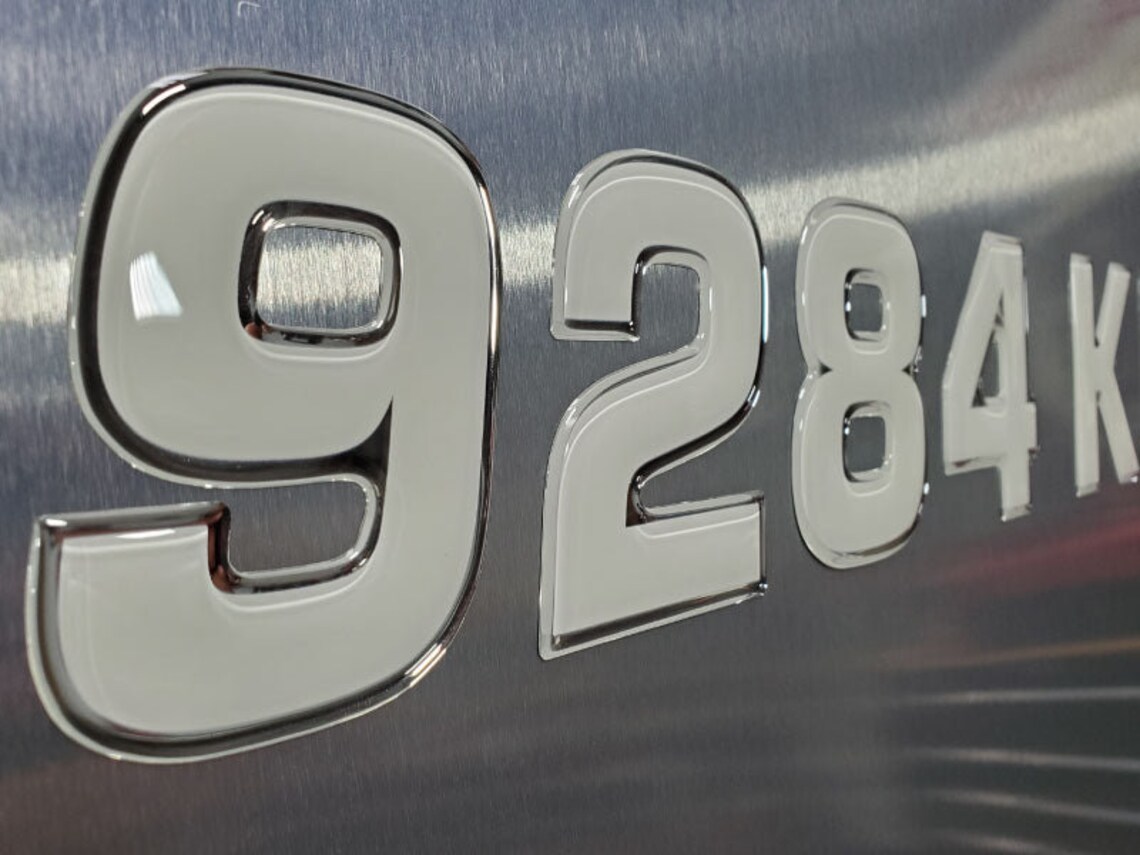 Wake Series Domed Boat Lettering White Center / Chrome Outline Raised ...