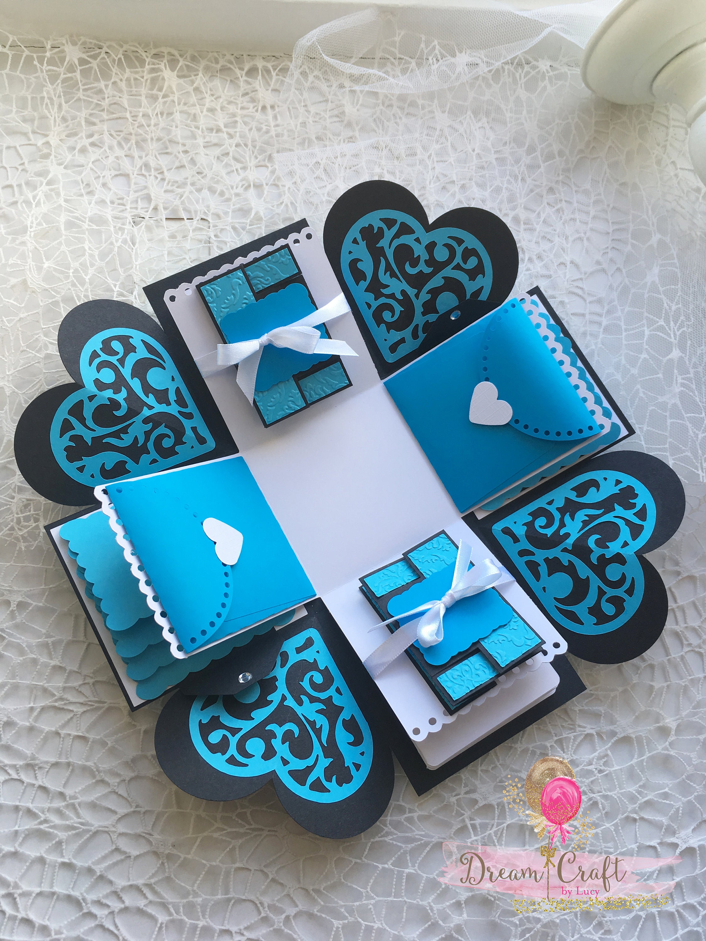 Blue Explosion box perfect gift for Birthday Anniversary | Etsy