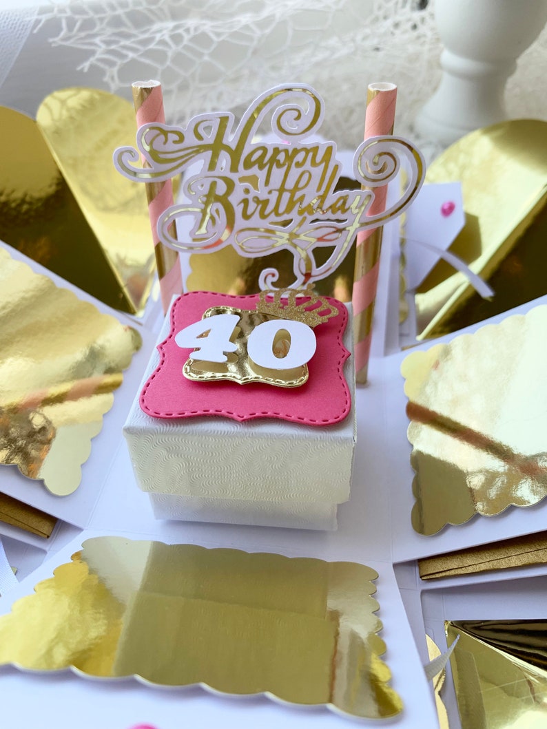 Happy Birthday Exploding box with Photo Slots Explosion photo | Etsy