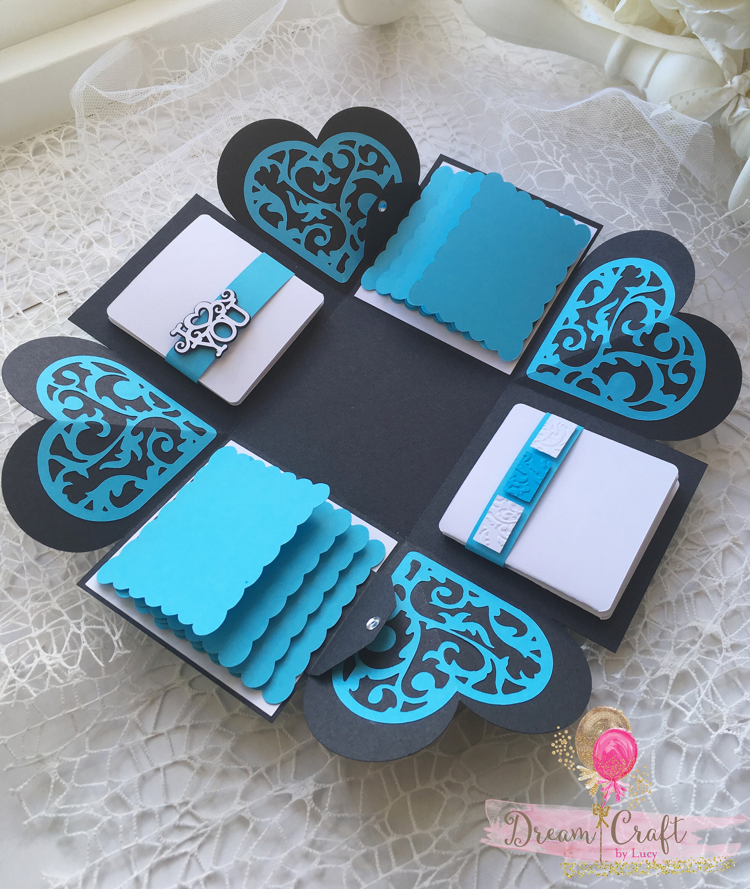 Blue Explosion box perfect gift for Birthday Anniversary | Etsy