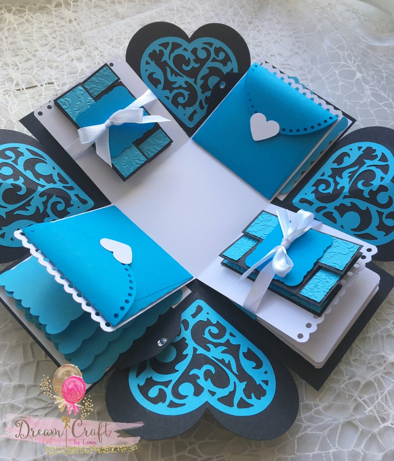 Blue Explosion box perfect gift for Birthday Anniversary | Etsy