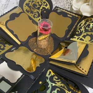 Love Exploding Photo Box in Black and Red With 3 Layers - Etsy