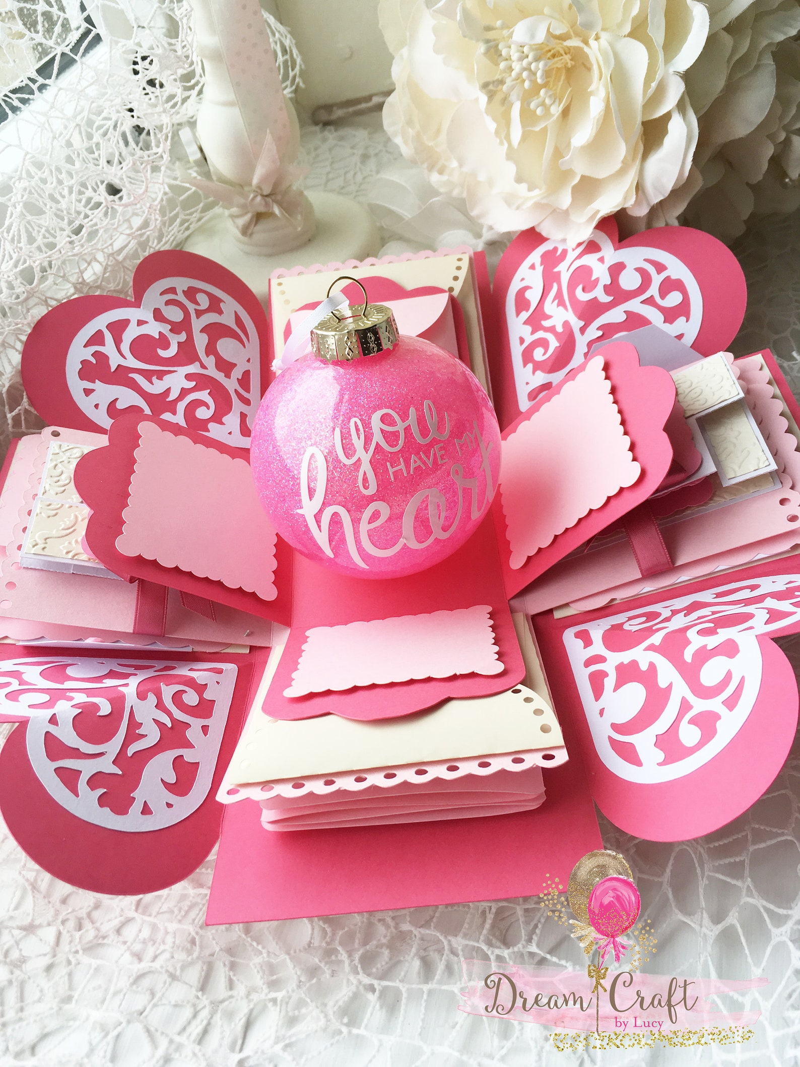 Pink Exploding Photo Box, Photo Pop up Box, Explosion Photo Box, Perfect Gift for Your ...