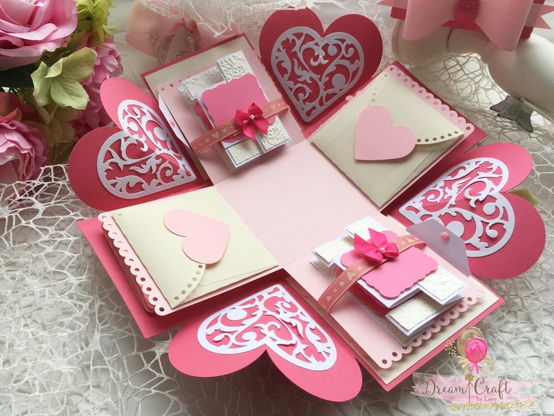 Pink Exploding Photo box photo pop up box explosion photo | Etsy