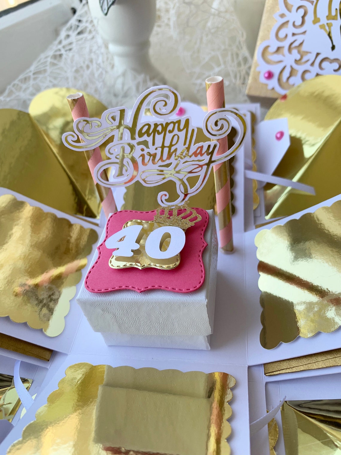 Happy Birthday Exploding box with Photo Slots Explosion photo | Etsy