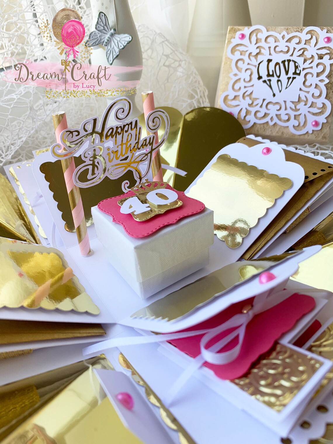 Happy Birthday Exploding box with Photo Slots Explosion photo | Etsy