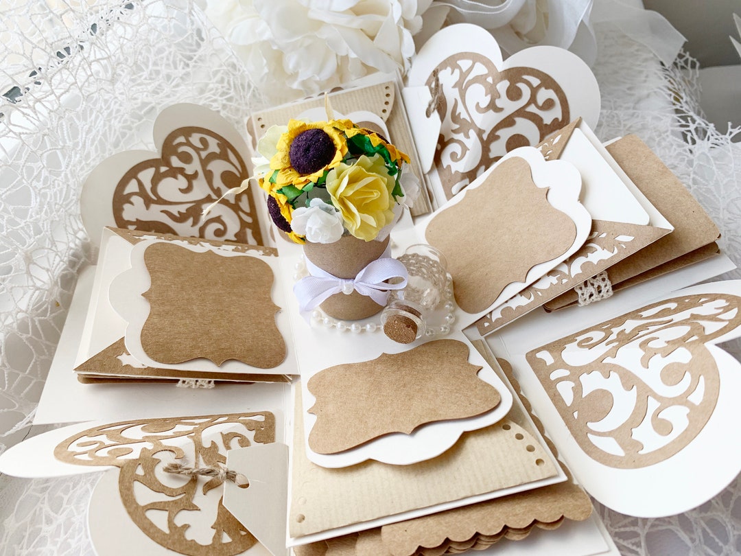 Sunflower Rustic Explosion Photo Box, Love Photo Box Perfect for ...