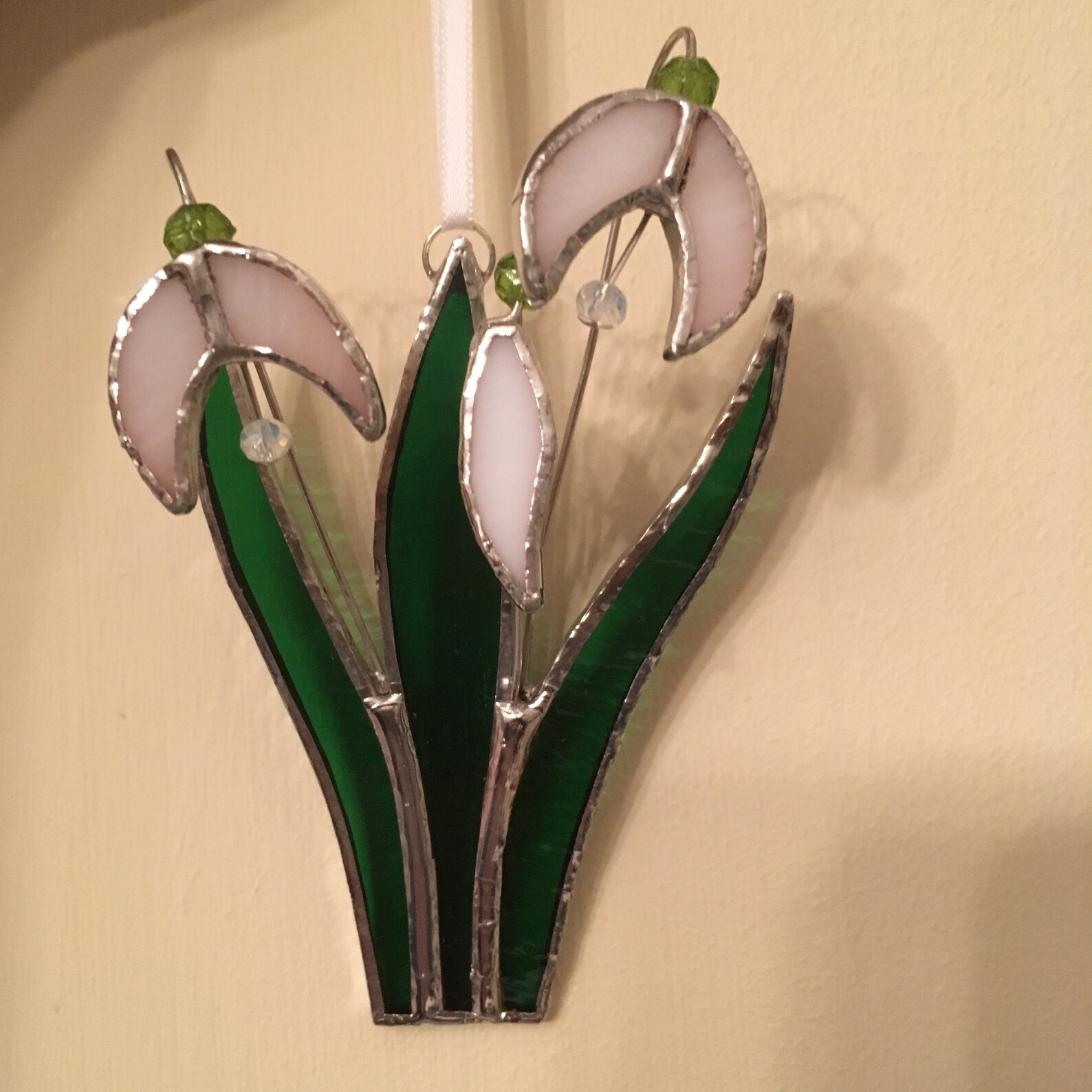 Stained Glass Snowdrop Flower Hanging Suncatcher Decoration | Etsy