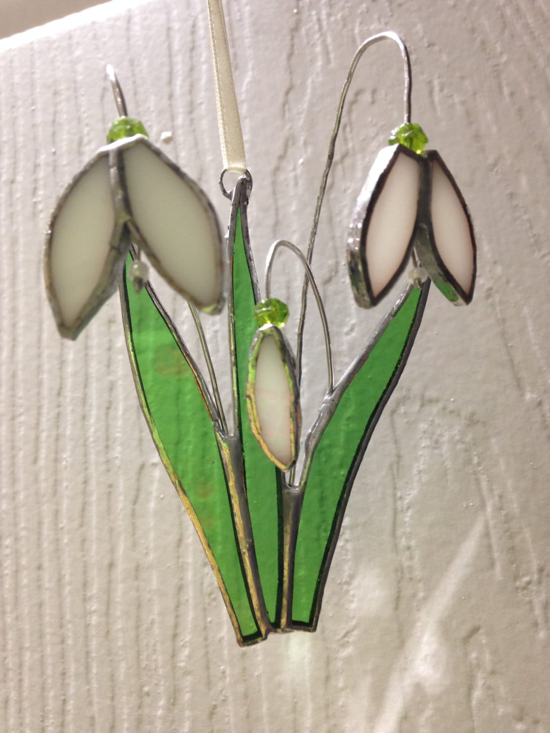 Stained Glass Snowdrop Flower Hanging Suncatcher Decoration | Etsy