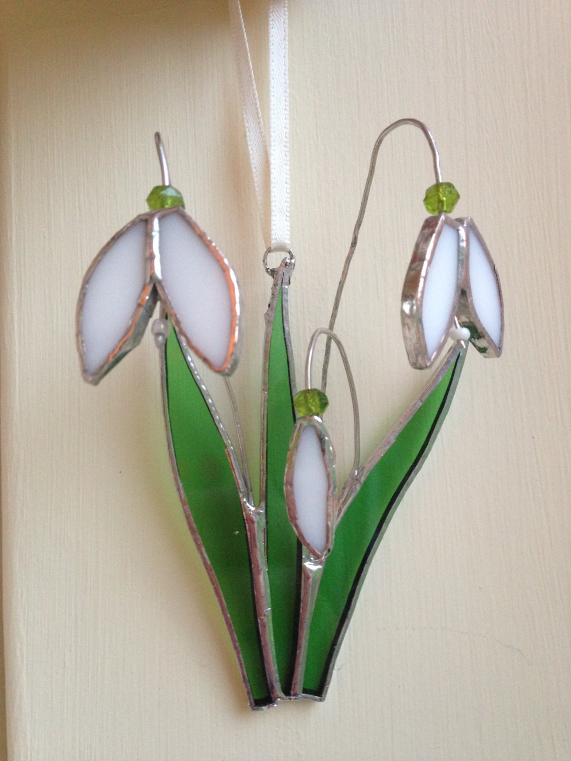 Stained Glass Snowdrop Flower Hanging Suncatcher Decoration | Etsy