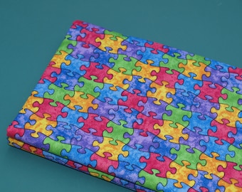 Puzzle pieces fabric | Etsy