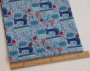 Sewing theme fabric | Etsy