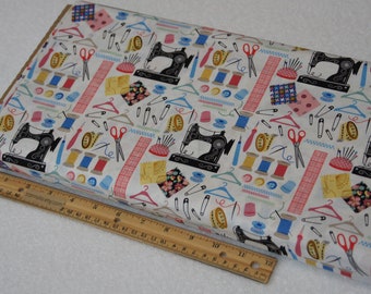 Sewing theme fabric | Etsy