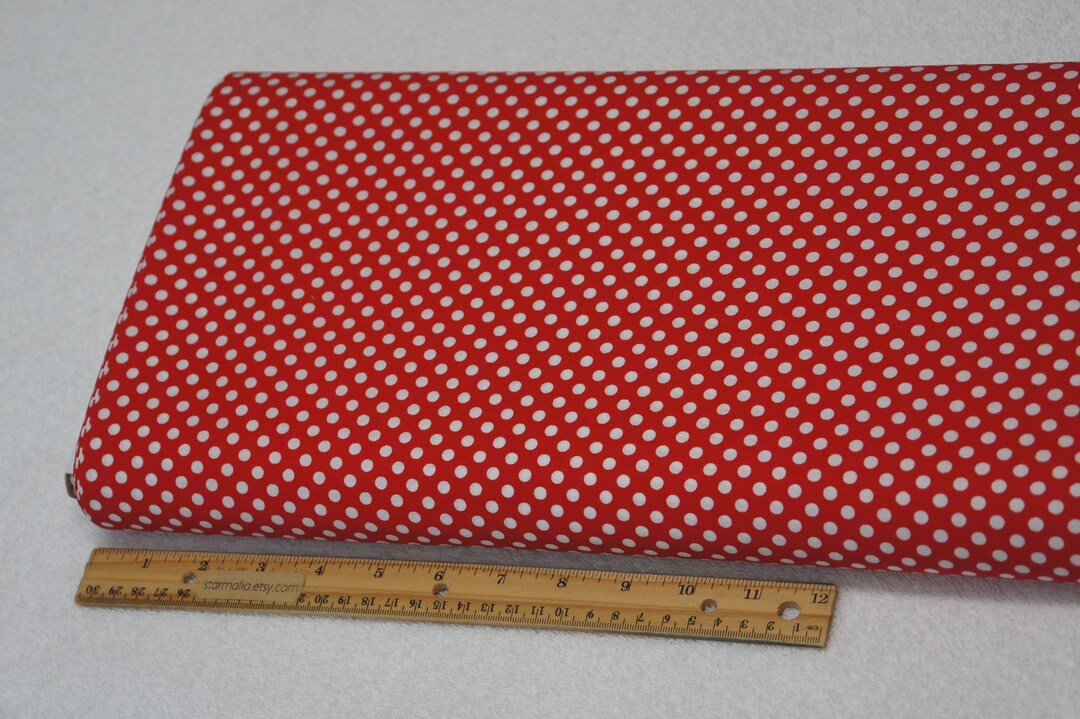 1/2 Yard Spot on Tiny Dots on Red 100% Cotton Fabric, Red Polka Dot ...