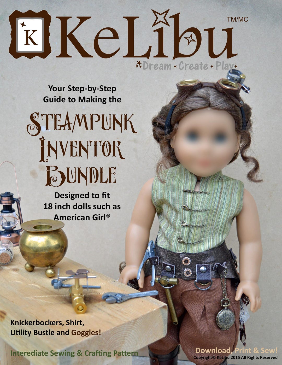 Steampunk Inventor Doll Clothes Pattern Bundle, Fits 18 Inch Dolls ...