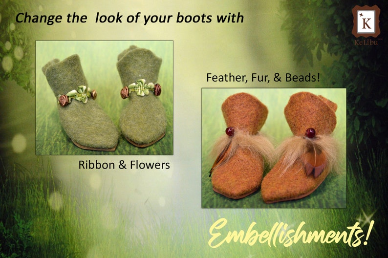 Woodland Elf Boot Costume Sewing Pattern, Fits Kaye Wiggs® MSD Dolls ...