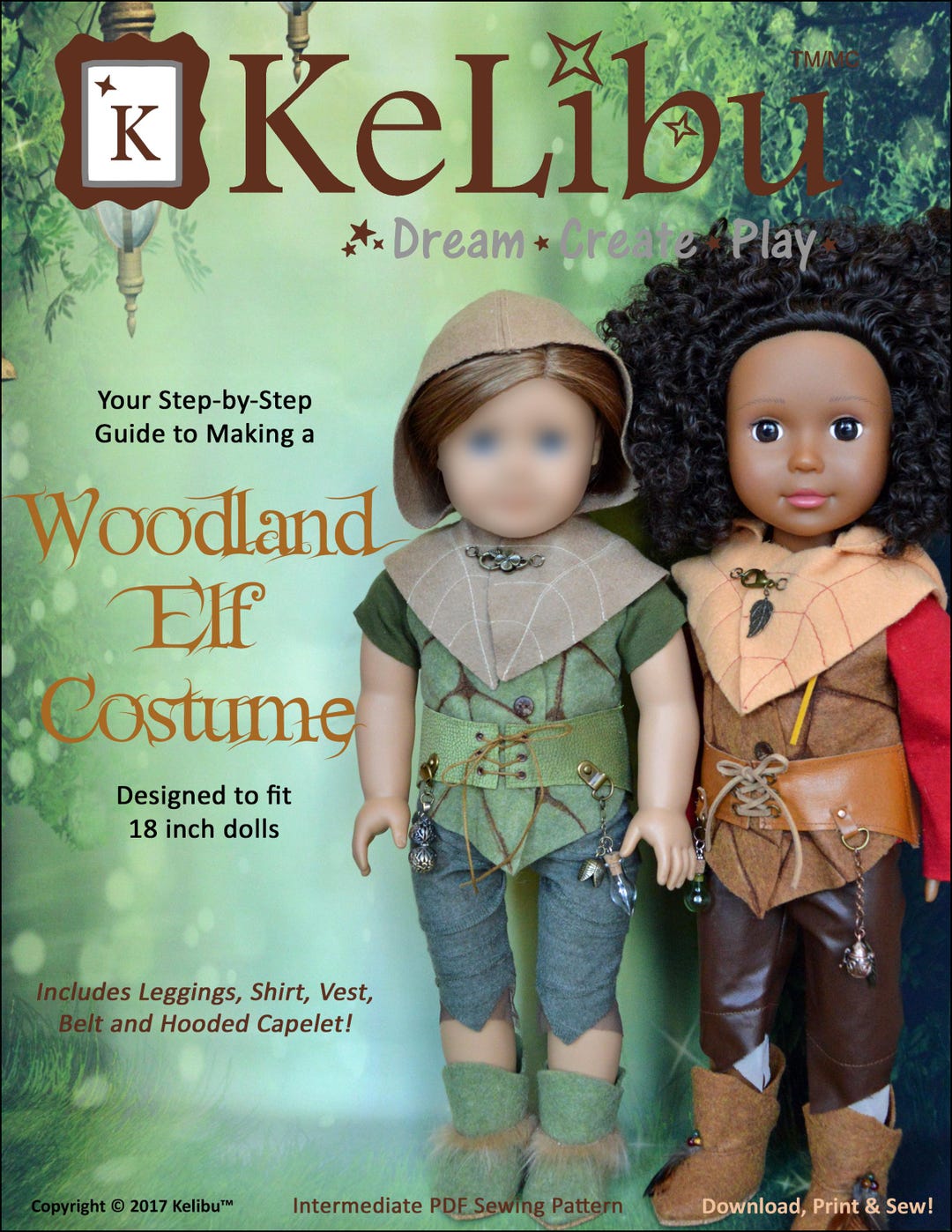 Woodland Elf Costume Sewing Pattern, Fits 18 Inch Dolls, Digital PDF ...