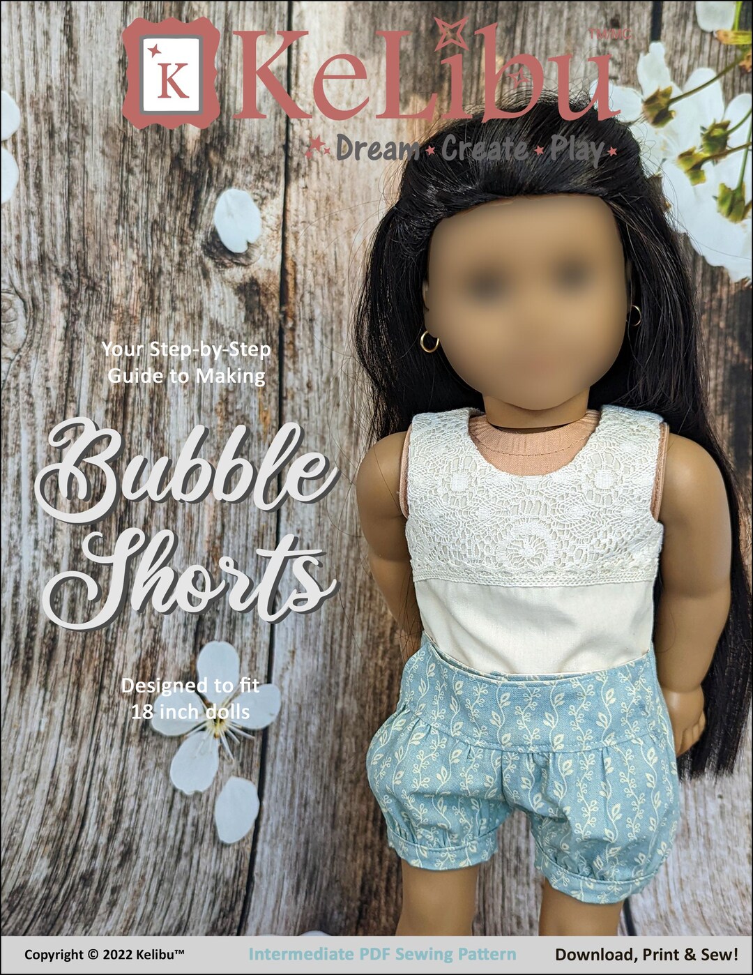 Doll Bubble Shorts Sewing Pattern, Fits 18 Inch Dolls, Digital PDF ...
