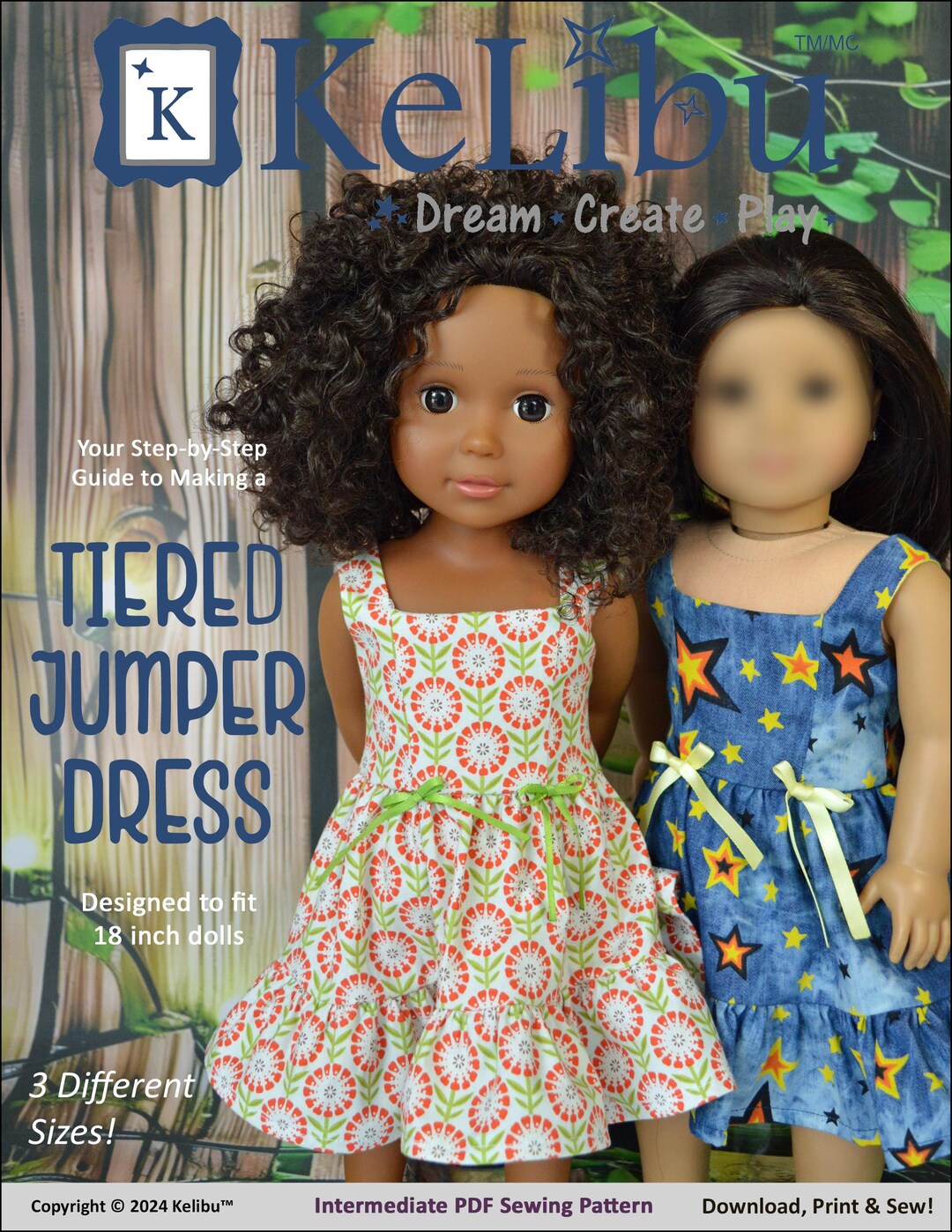 Tiered Jumper Dress Sewing Pattern, Fits 18 Inch Dolls, Digital PDF ...