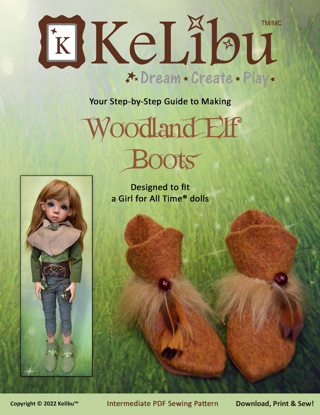 Woodland Elf Boot Costume Sewing Pattern, Fits Kaye Wiggs® MSD Dolls ...