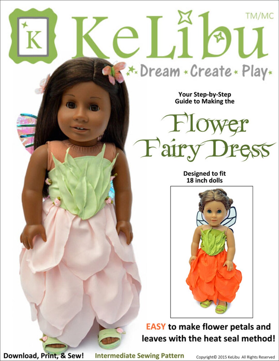 Flower Fairy Dress for 18 Inch Dolls PDF - Etsy