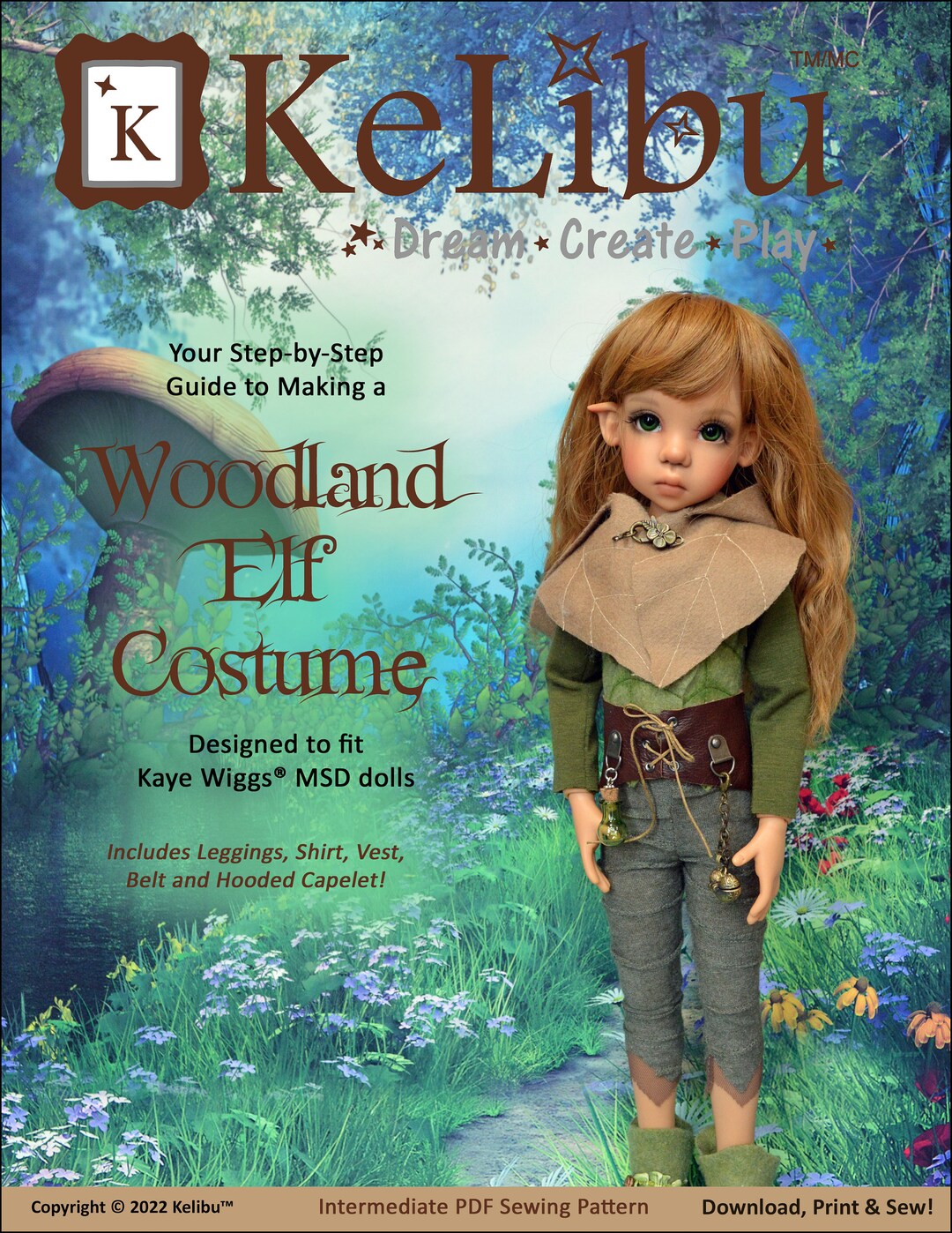 Woodland Elf Costume Sewing Pattern, Fits Kaye Wiggs® MSD Dolls, Digital PDF Instant Download - Etsy