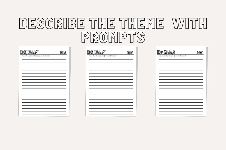 Book Review & Summary Template System Basic Writing Prompts for Book ...