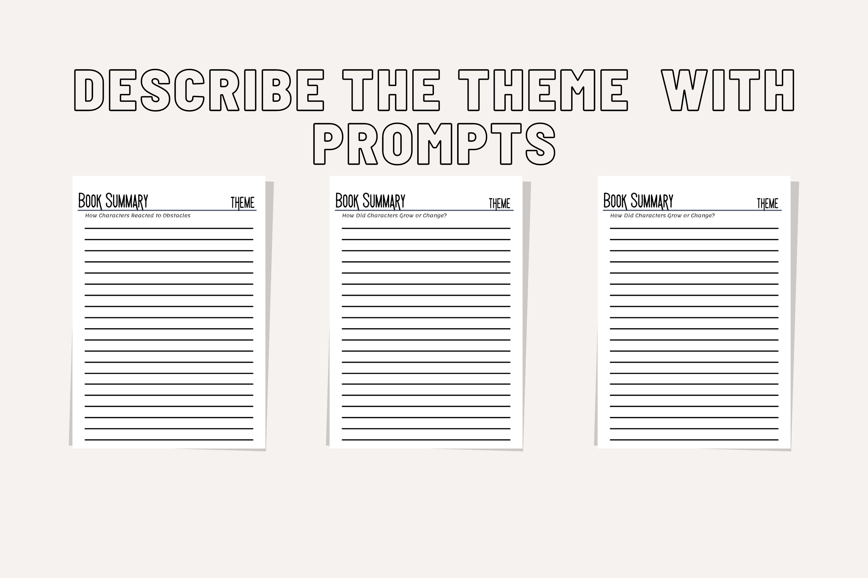 Book Review & Summary Template System Basic Writing Prompts for Book ...