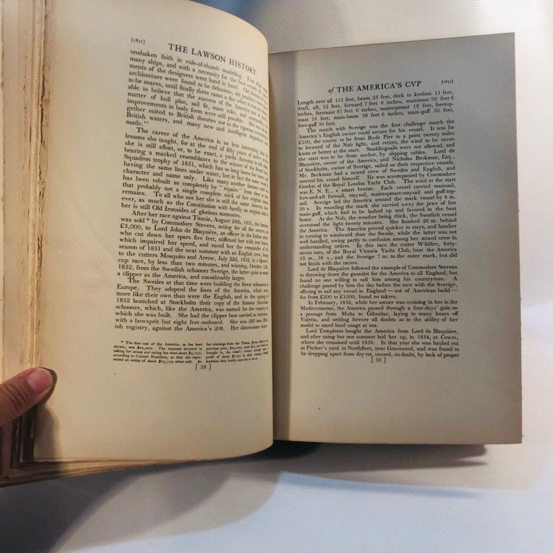 Lawson History of the America's Cup by Thomas Lawson 1902 Limited ...