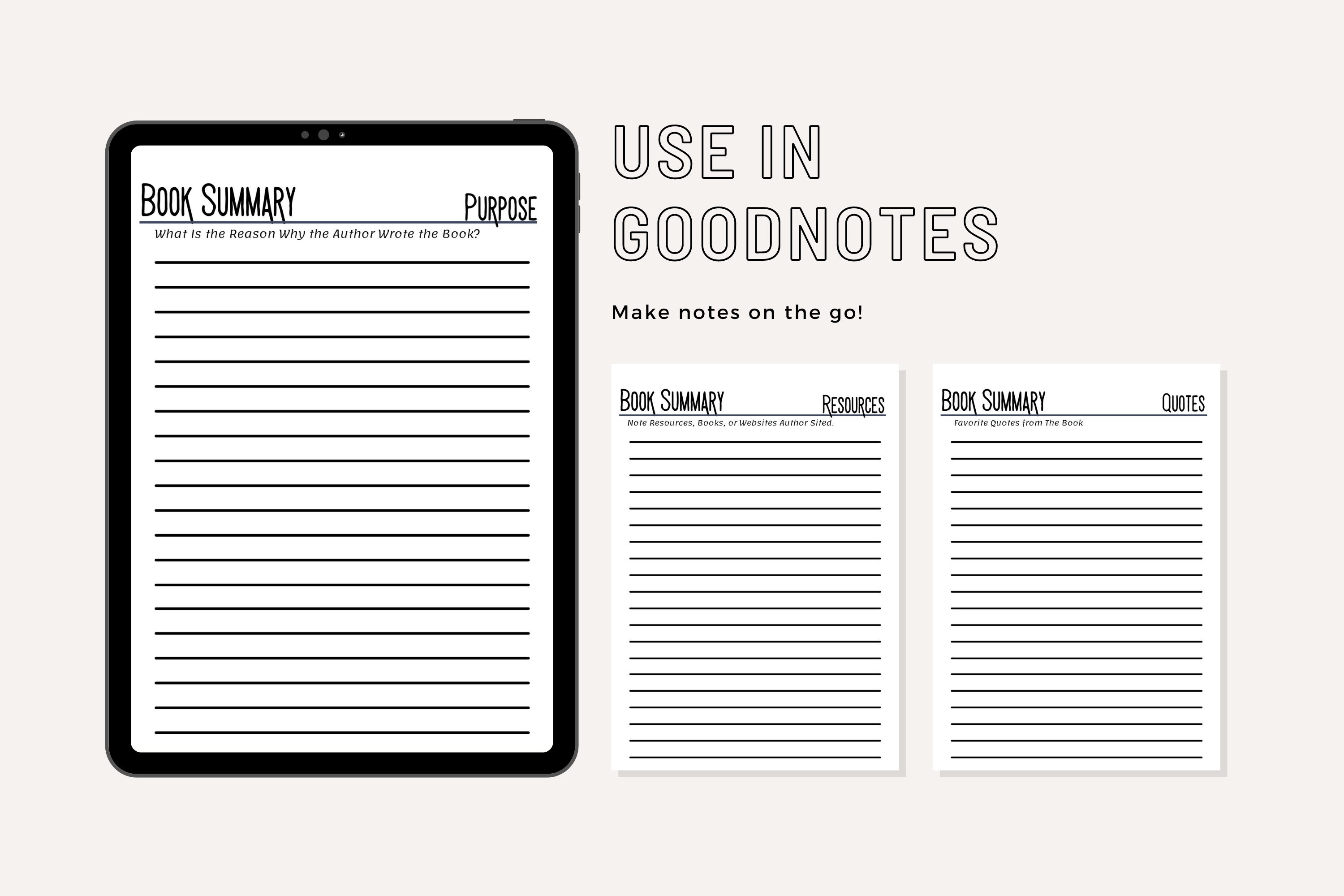 Book Review & Summary Template System Basic Writing Prompts for Book ...