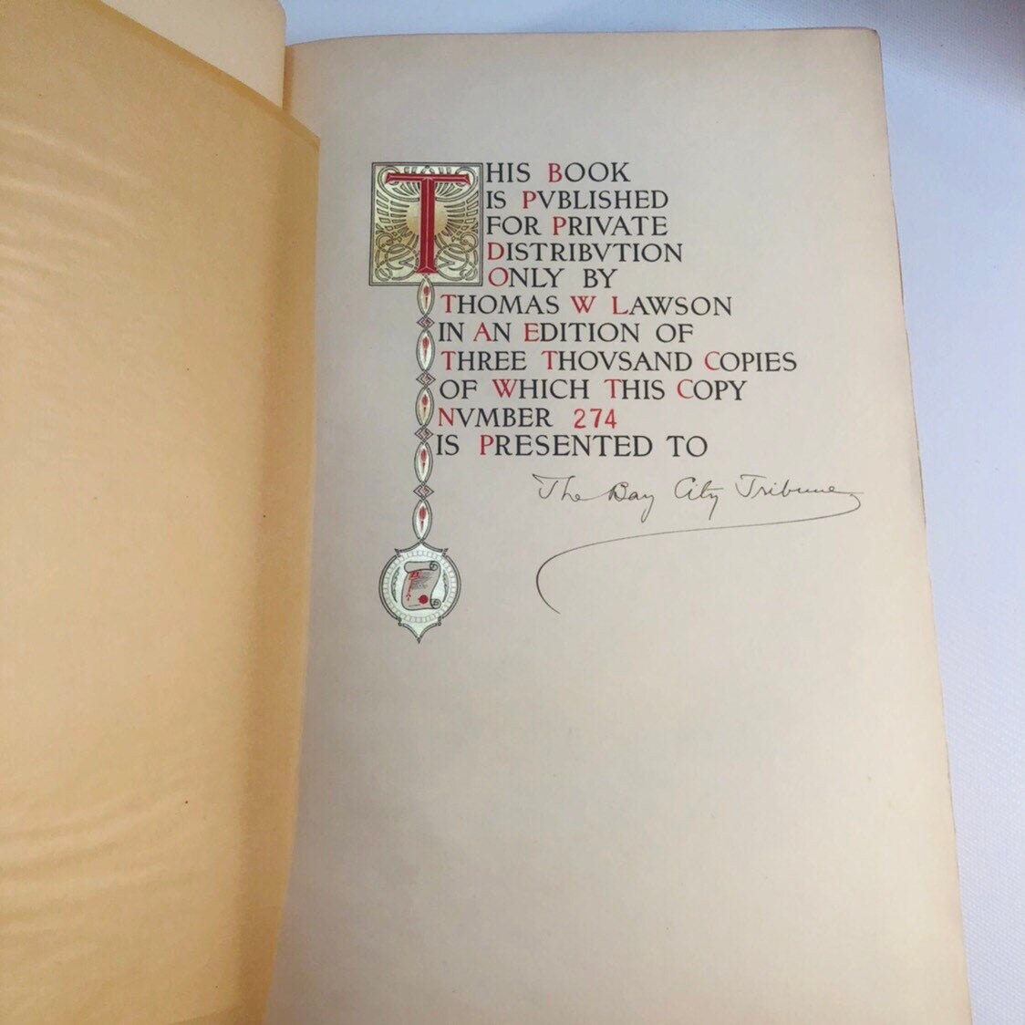 Lawson History of the America's Cup by Thomas Lawson 1902 Limited ...