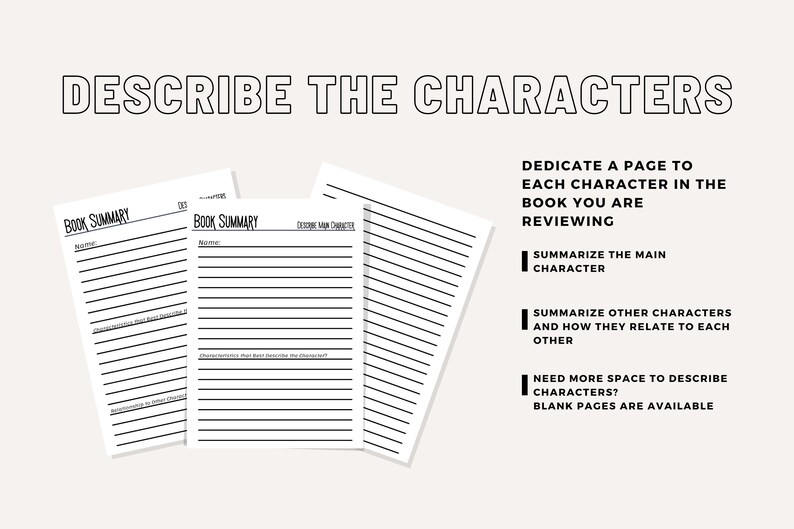 Book Review & Summary Template System Basic Writing Prompts for Book ...
