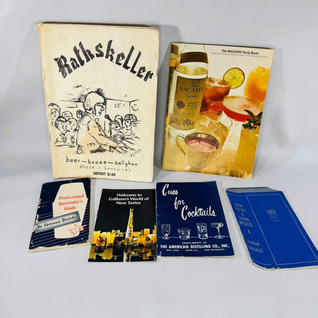 Vintage Cocktail Booklet Lot + Rathskeller Bar Song Book | Bacardi ...