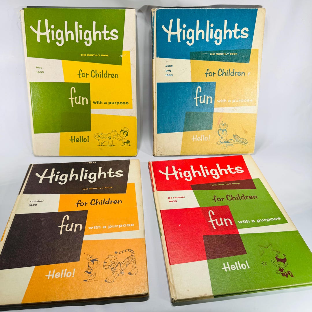 Highlights for Children 1963 Set • Vintage Kids Educational Magazines ...