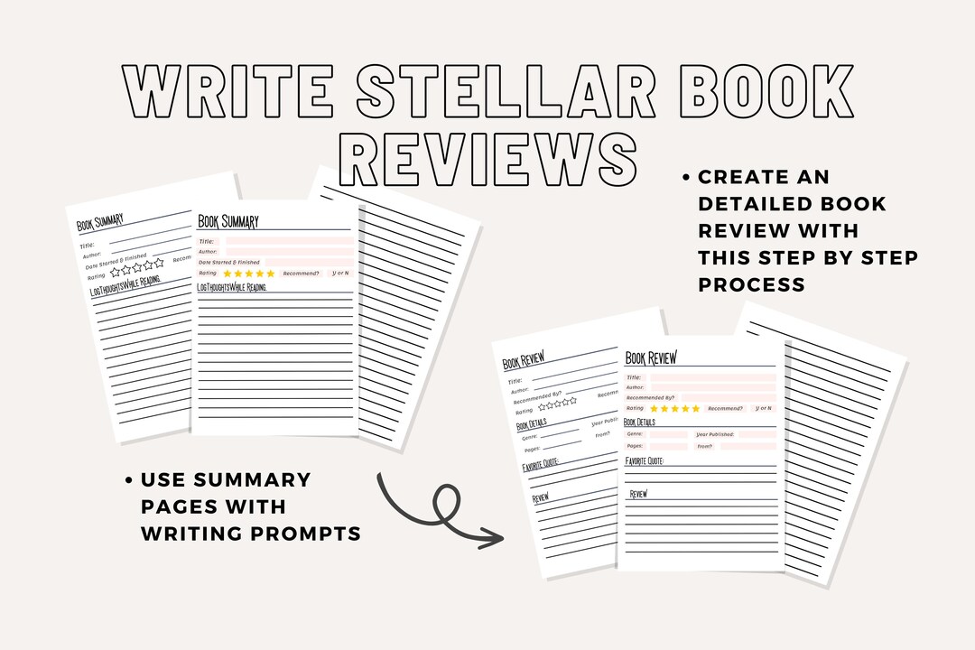 Book Review & Summary Template System Basic Writing Prompts for Book ...