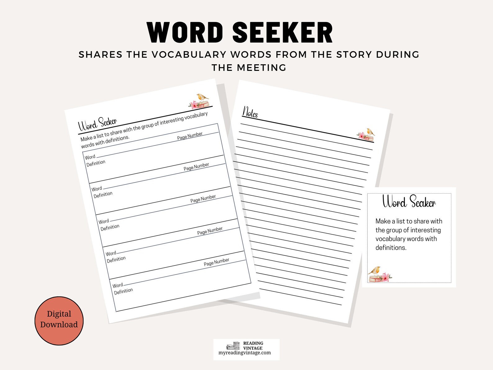 Book Club Role Cards & Role Responsibilities System Cute Printable ...