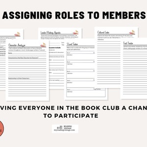 Book Club Role Cards & Role Responsibilities System Cute Printable ...