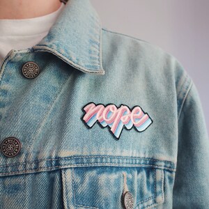 Nope Embroidered Patch, Decorative Patch, Bag Patch, Embroidery, Funny ...