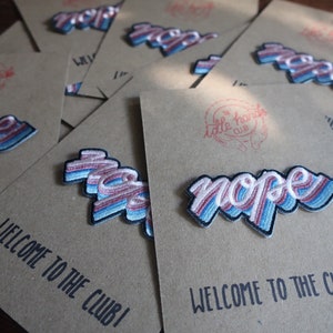Nope Embroidered Patch, Decorative Patch, Bag Patch, Embroidery, Funny ...