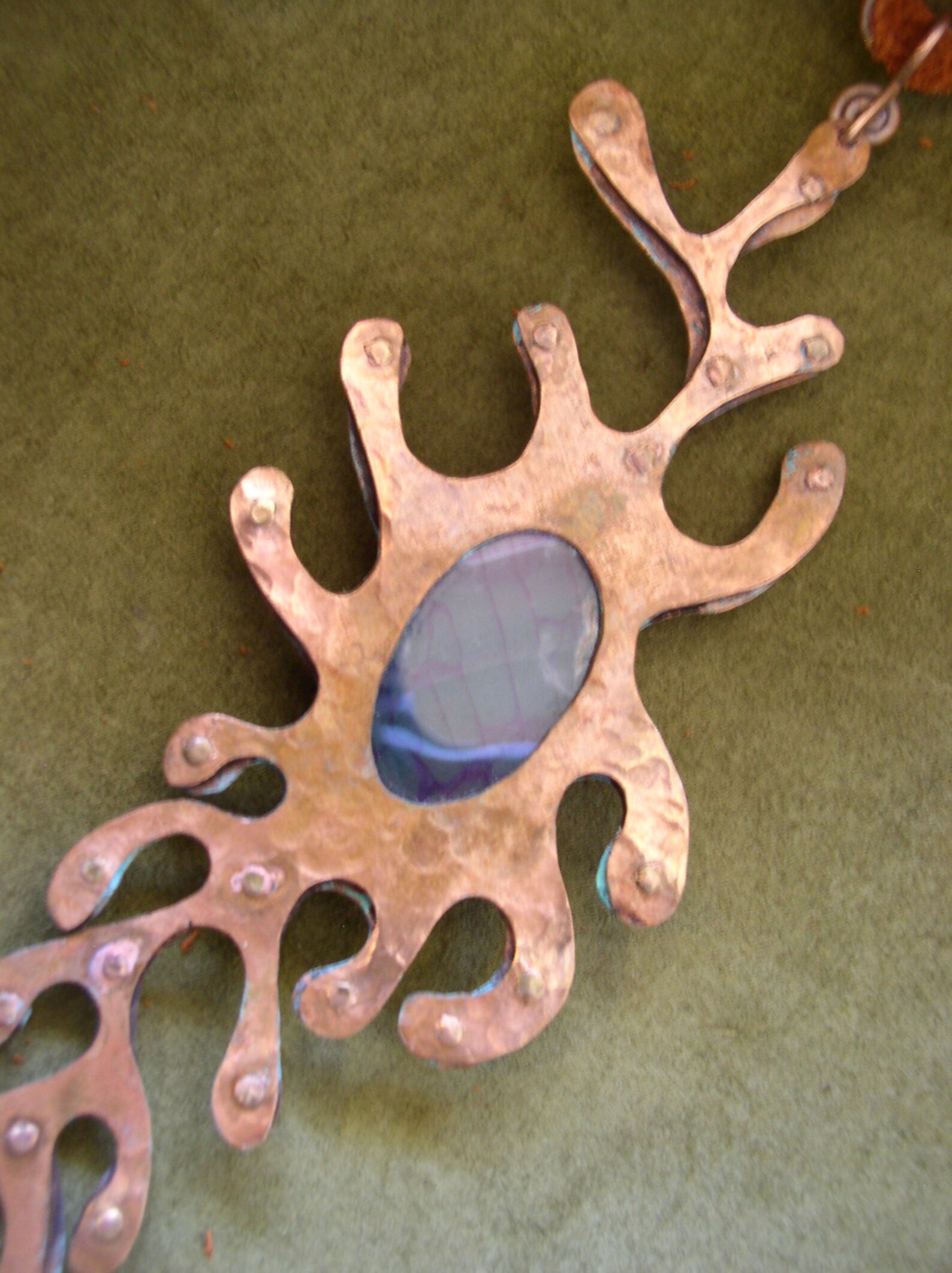 Freeform Copper Pendant With Dragon's Vein Agate - Etsy