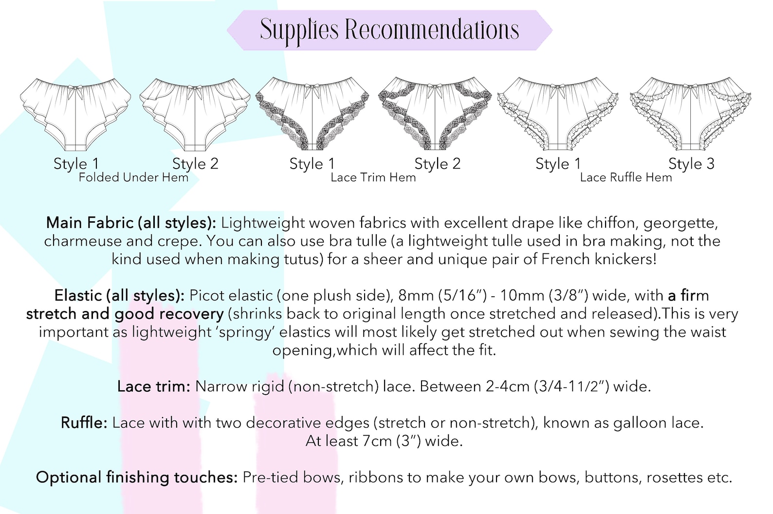 Minnie French Knickers Sewing Pattern PDF Instant Download - Etsy Canada