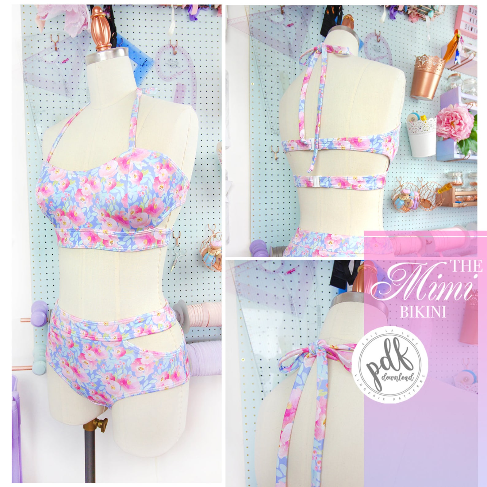 Mimi Bikini Swimwear Sewing pattern PDF Instant Download | Etsy