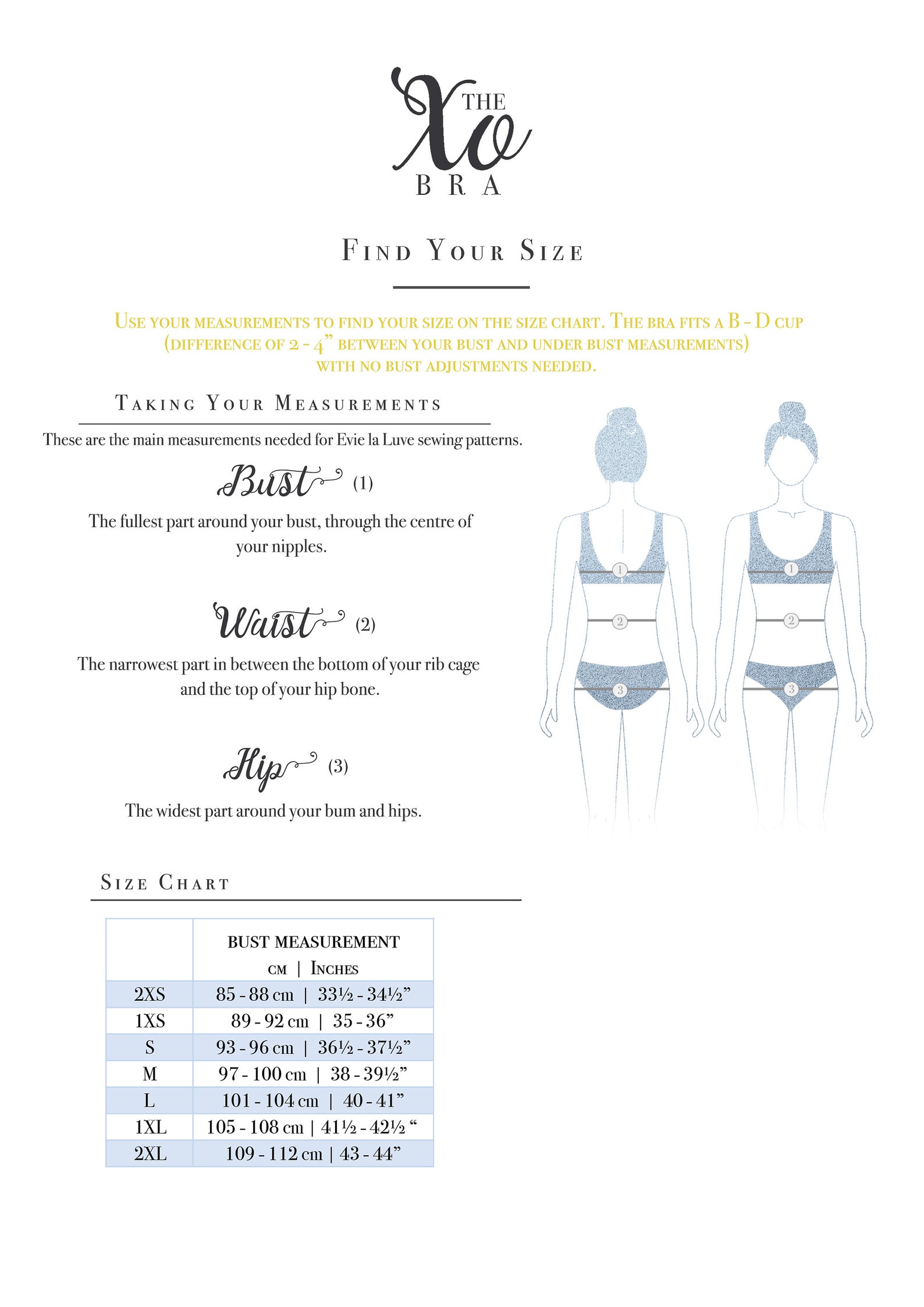 Xo bra Lingerie Sewing Pattern PDF Instant Download Evie | Etsy