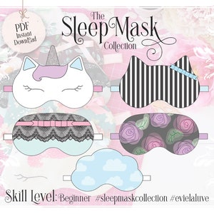 Sleep Mask Sewing Pattern Bundle - PDF Instant Download - Evie La Luve ...
