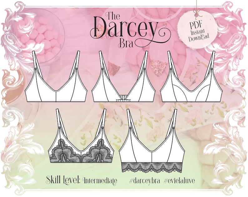 Darcey Soft Bra Sewing Pattern PDF Instant Download Evie - Etsy UK