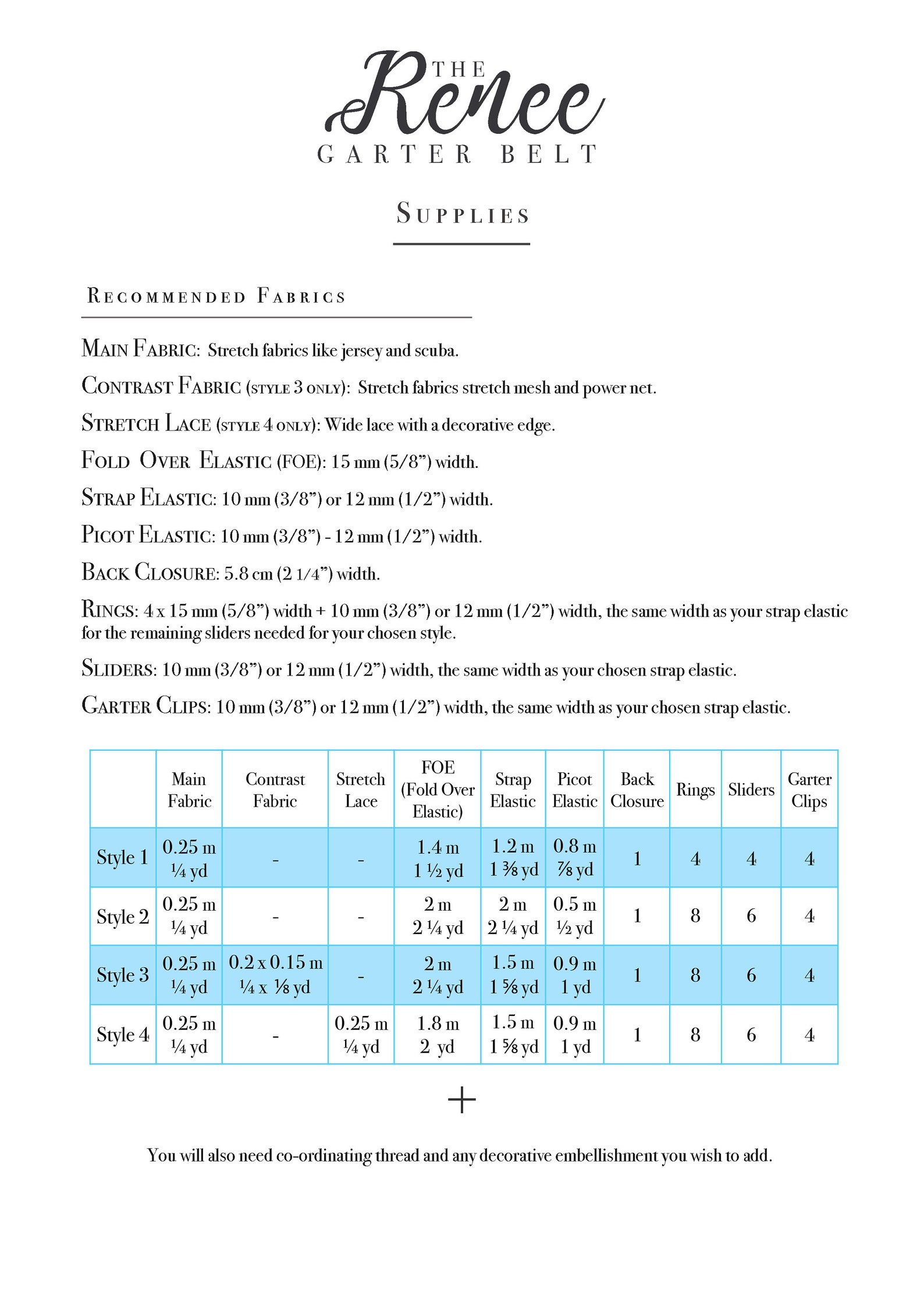 Renee Garter Belt Sewing Pattern - PDF Instant Download - Evie La Luve ...