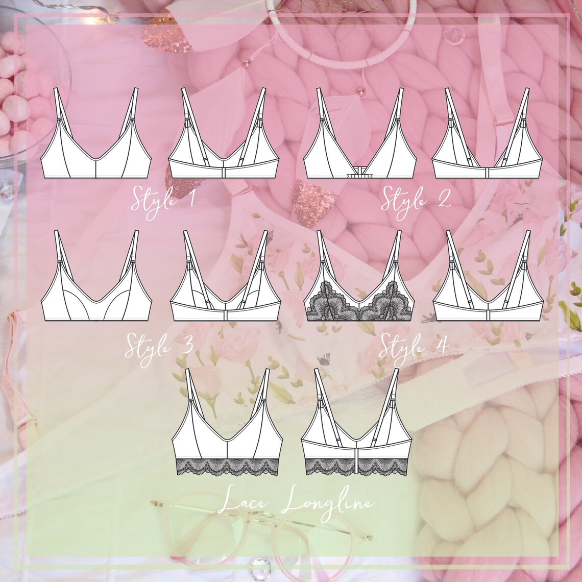 Darcey Soft Bra Sewing Pattern PDF Instant Download Evie - Etsy Israel